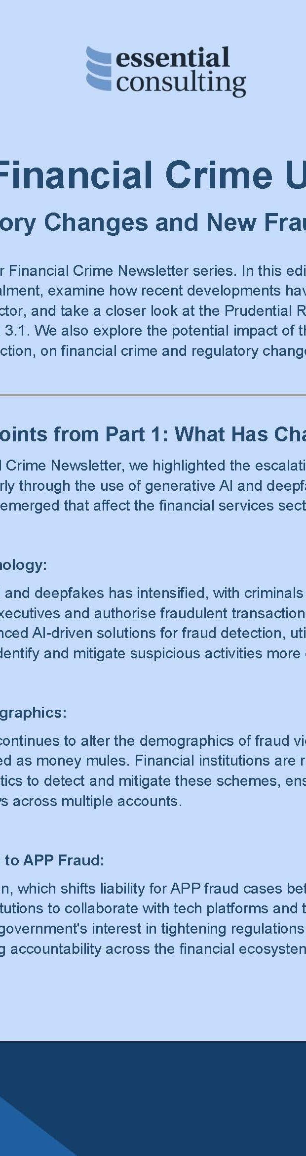 Regulatory Changes and New Fraud Risks - Essential Consulting Essential ...